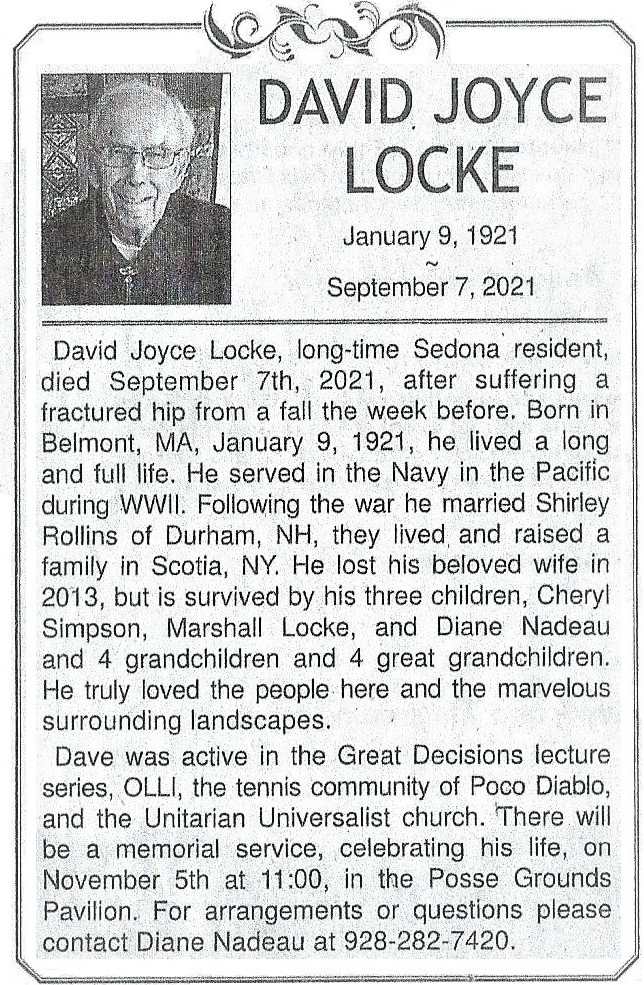 Shirley and David Locke: A Memorial – Sedona Unitarian Universalist ...